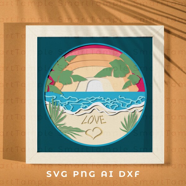 Beach Layered Svg - Etsy