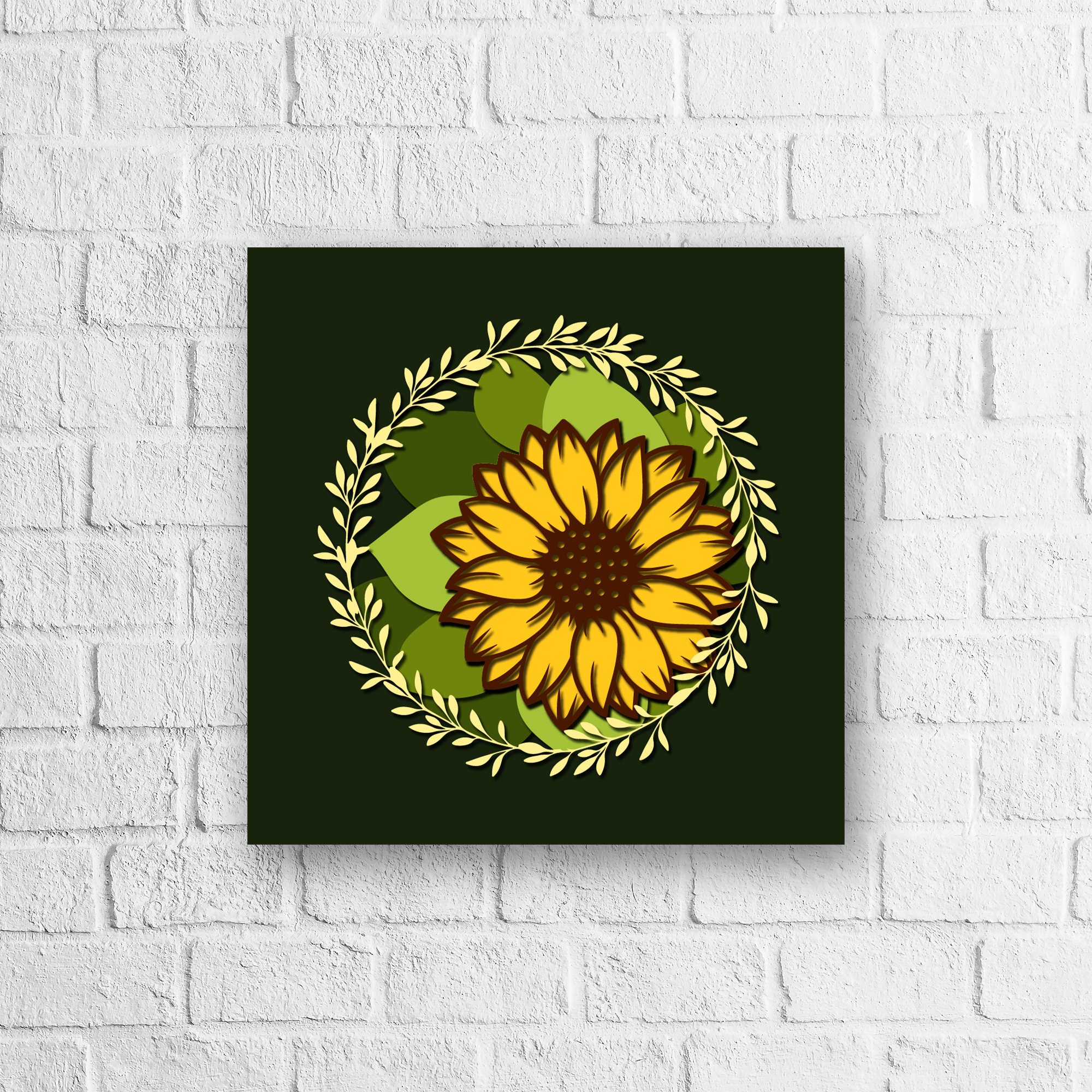 Sunflower Shadow Box Svg Sunflower Paper Flower Template - Etsy