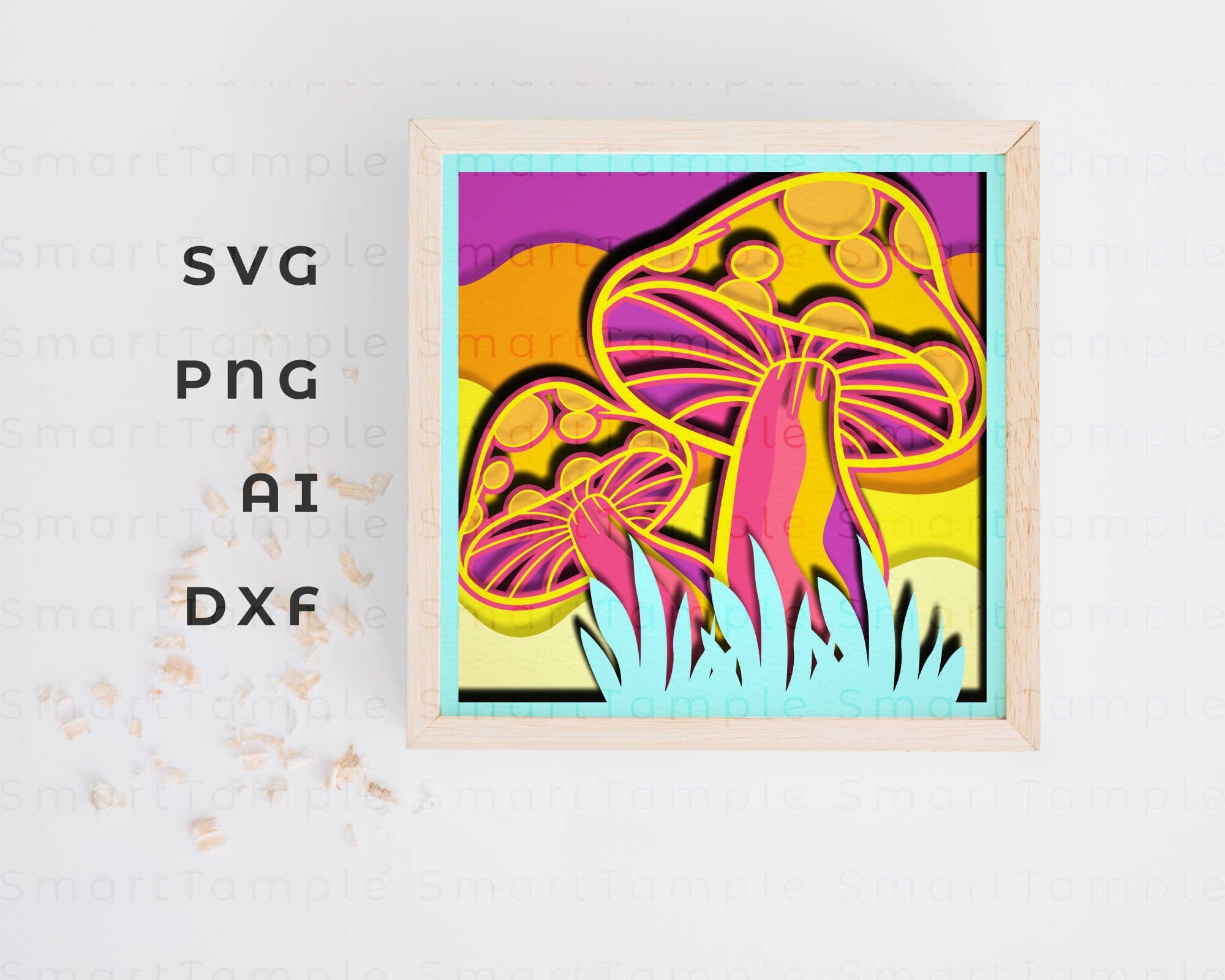 Hongo en capas svg 3d hongo svg archivo de corte de hongo - Etsy México