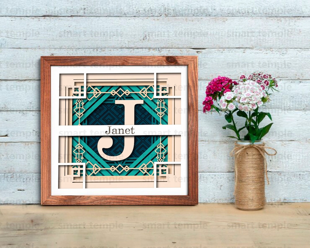 A-Z Shadow Box Svg, 3D Split Monogram SVG, Monogram Shadow Box SVG, 3D ...