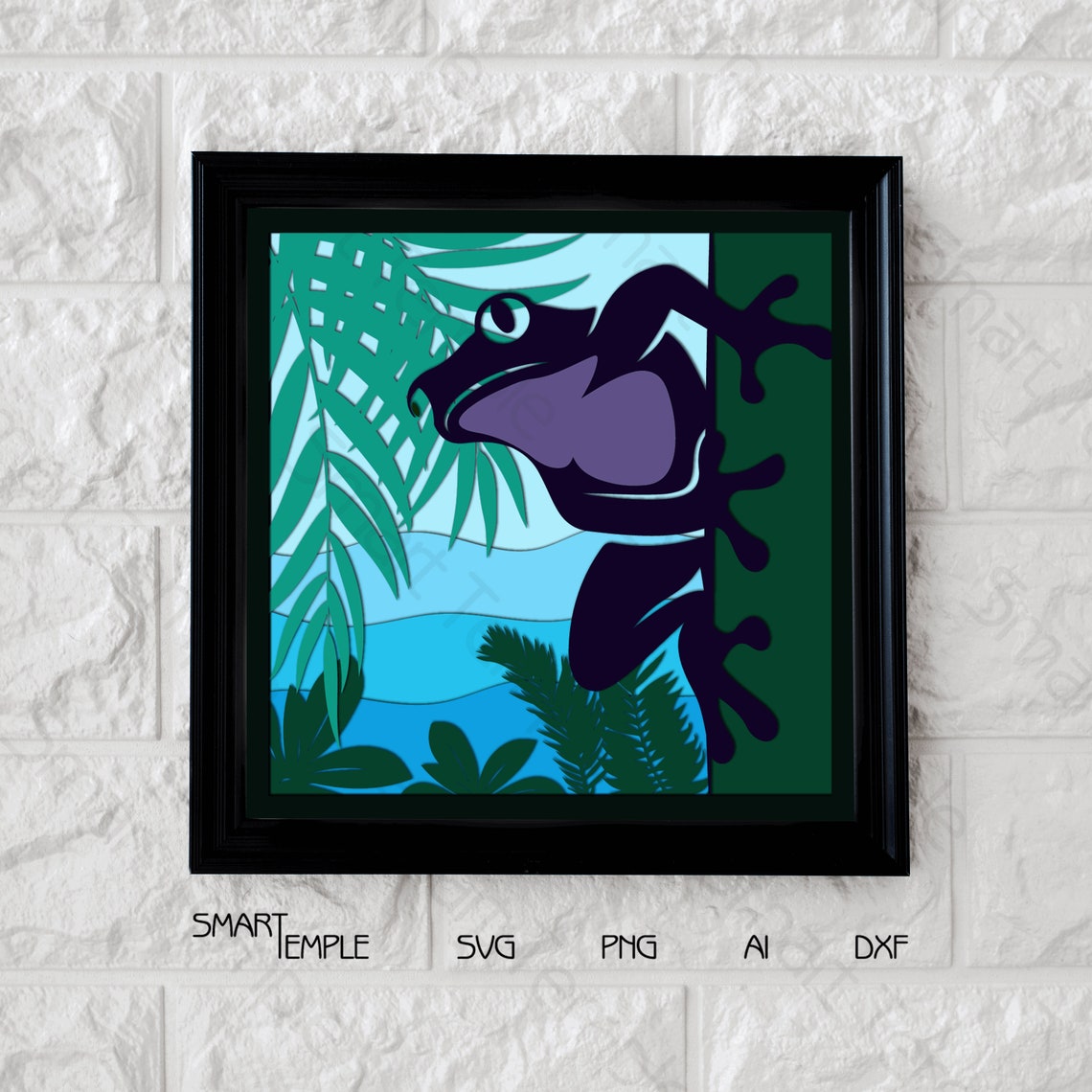 Frog Shadow Box Svg Frog Paper Cut Frog Laser Cut Frog - Etsy