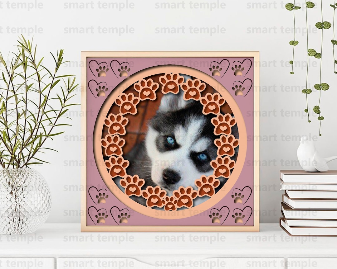 Dog Shadow Box SVG, Dog Layered SVG, Dog Paper Cut Svg, Cricut Files ...