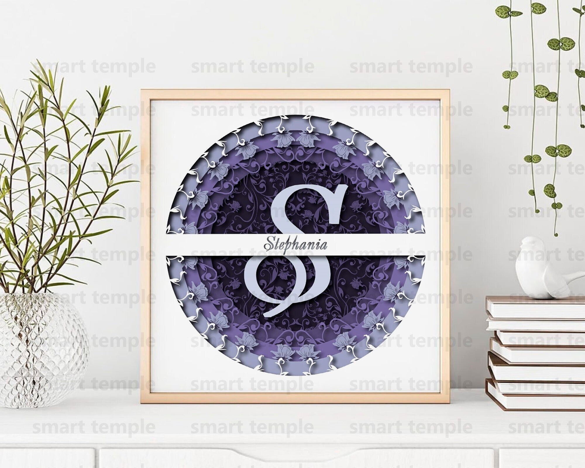 Personalized Name Shadow Box SVG With Customizable Split - Etsy