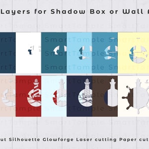 Lighthouse Shadow Box SVG, Lighthouse Cardstock, Lighthouse Multilayer ...