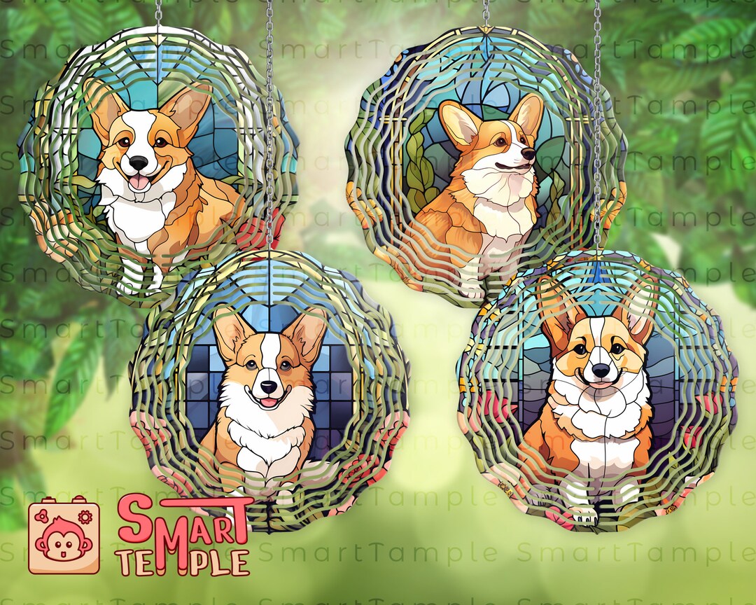 Corgi Wind Spinner Png, Corgi Stained Glass Png, Corgi Wind Chime Png ...