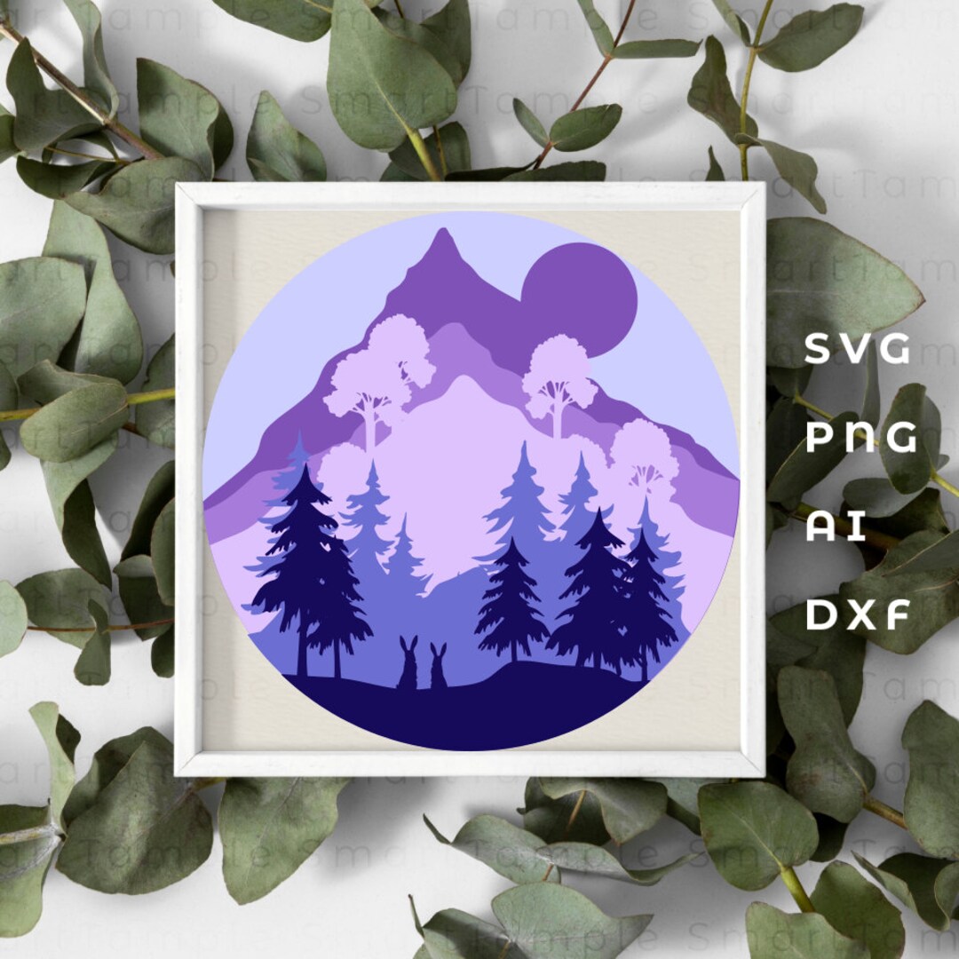 Mountain Shadow Box Svg, 3d Mountain Shadow Box, 3d Mountain Svg ...