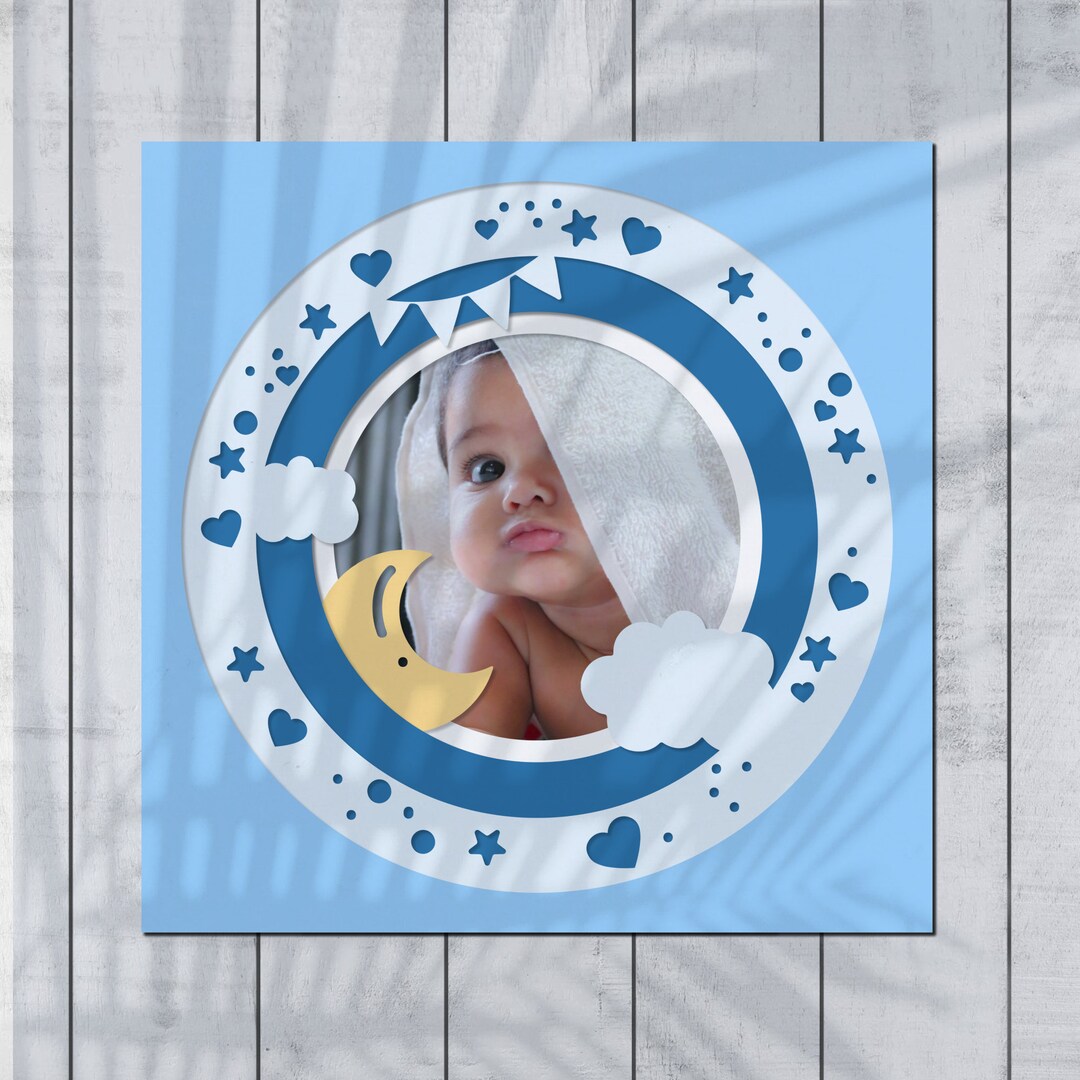 Baby Shower Shadow Box Svg, Baby Frame Shadow Box, 3d Baby Photo ...
