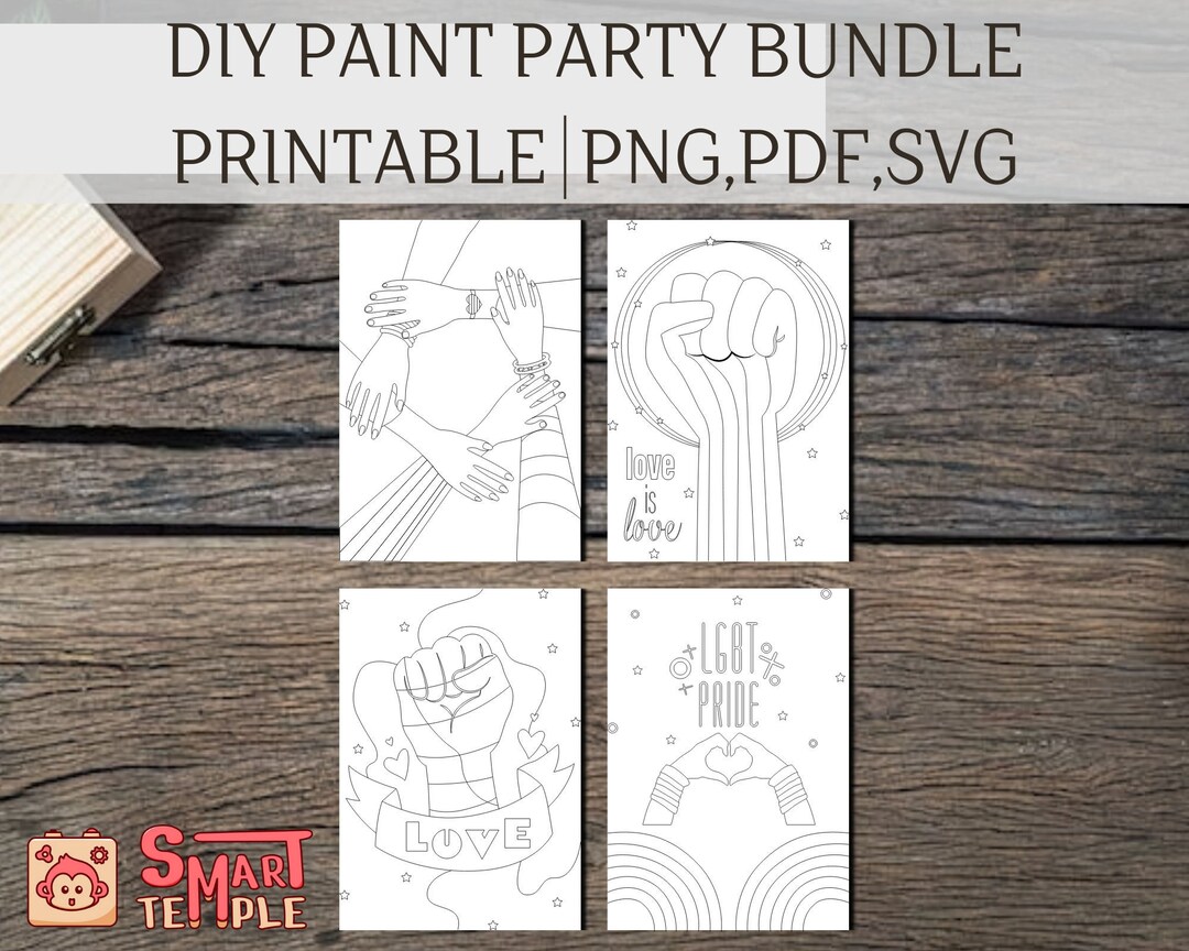 LGBT Sip and Paint Svg, Lgbt Paint Party, Lgbt Printable, Lgbt Pride ...