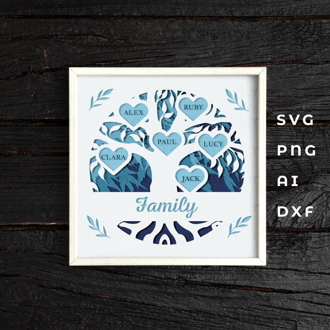 Family Tree Shadow Box Svg Family Tree Laser Cut Svg File 3d - Etsy ...