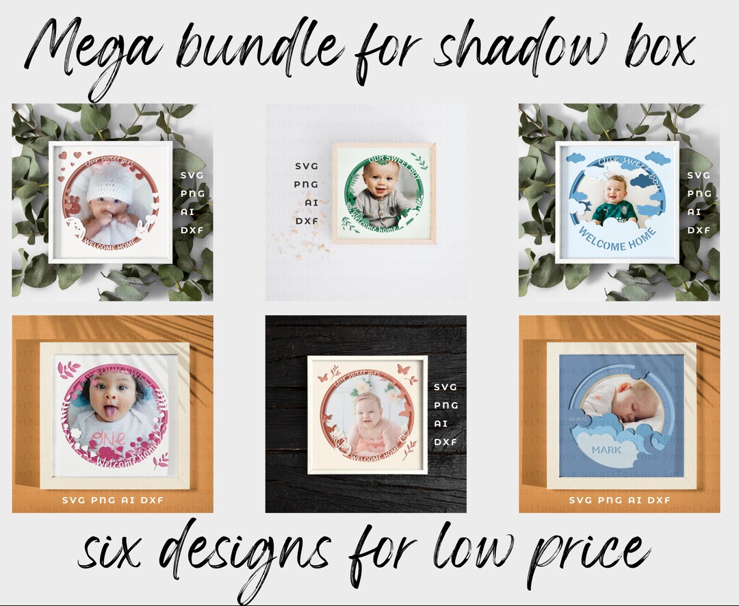 Shadow Box Photo Frame Bundle, Shadow Box Bundle, Baby Shower Bundle ...
