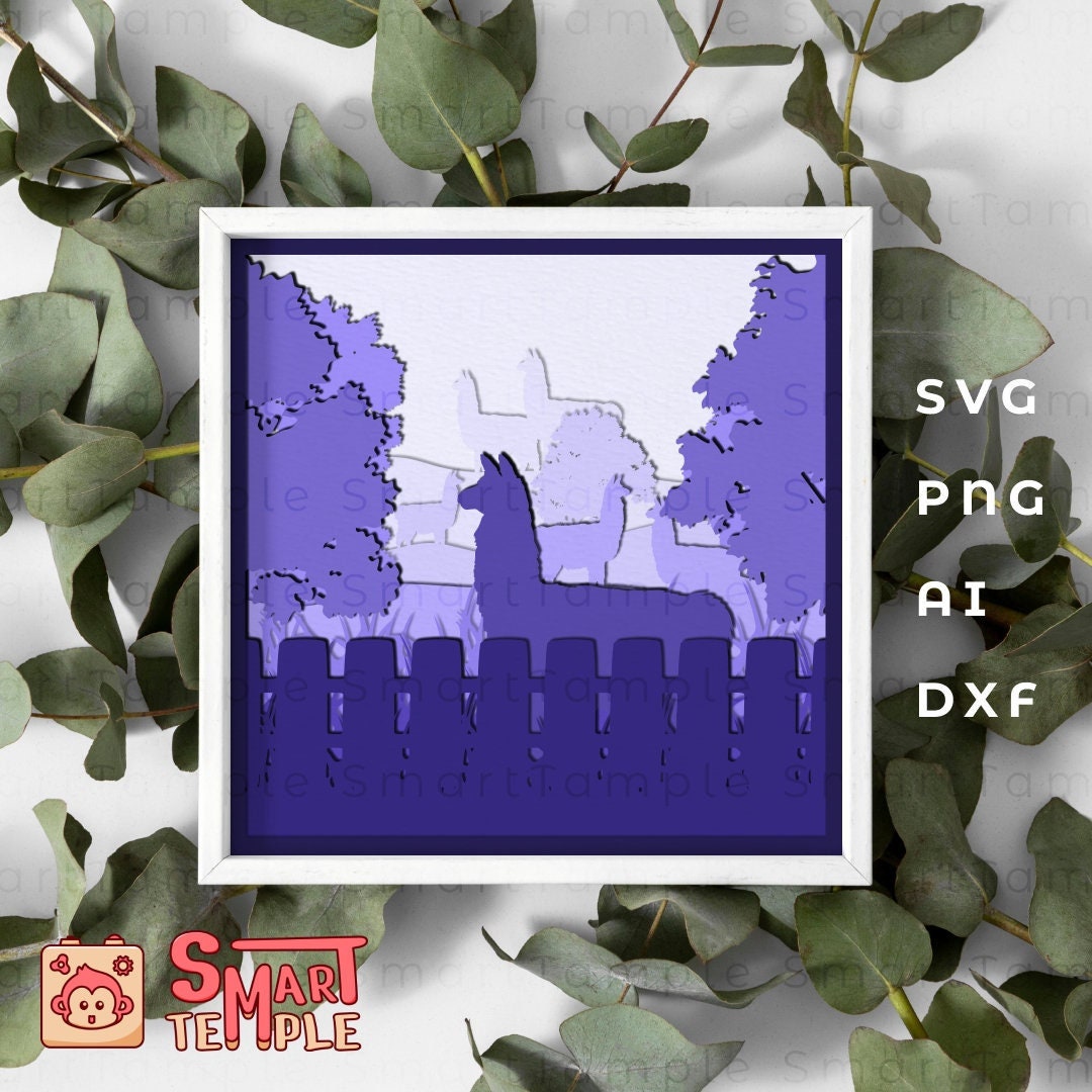 Llama Shadow Box Svg, 3D Llama Layered SVG, Alpaca Multilayer SVG ...
