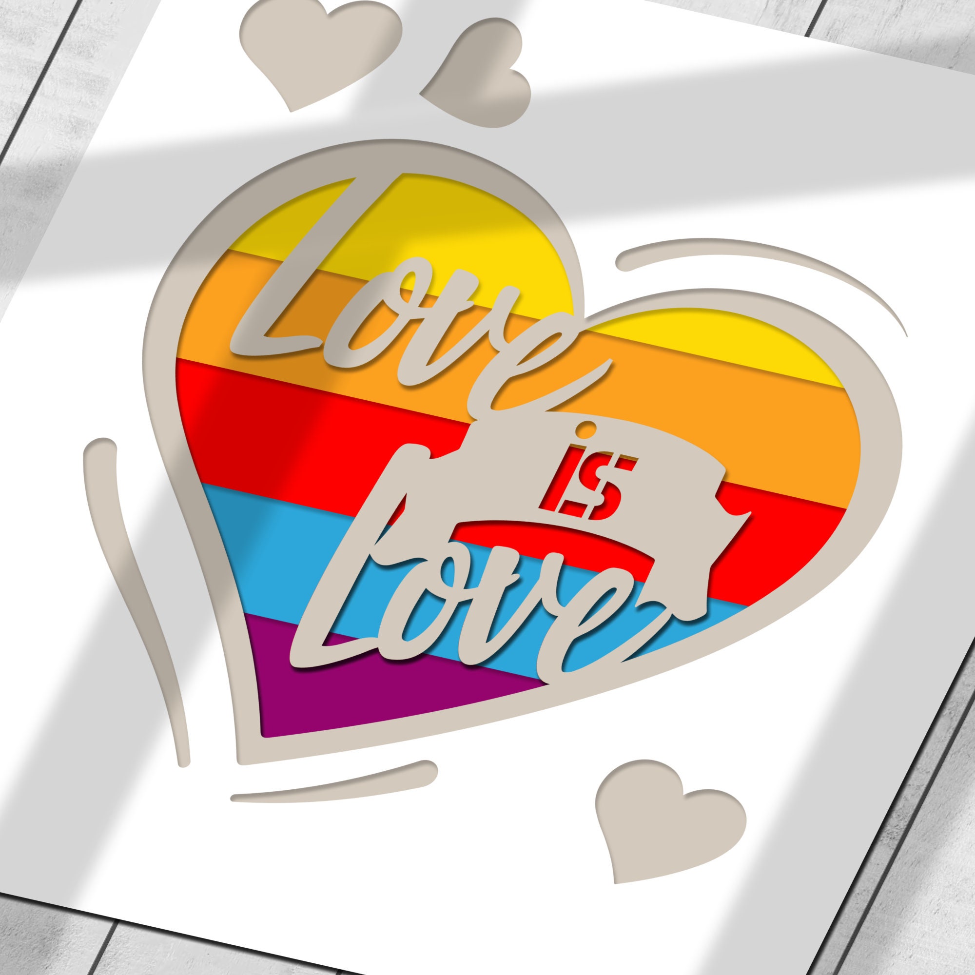 Layered Heart Shadow Box Love Shadow Box Svg 3d Love - Etsy