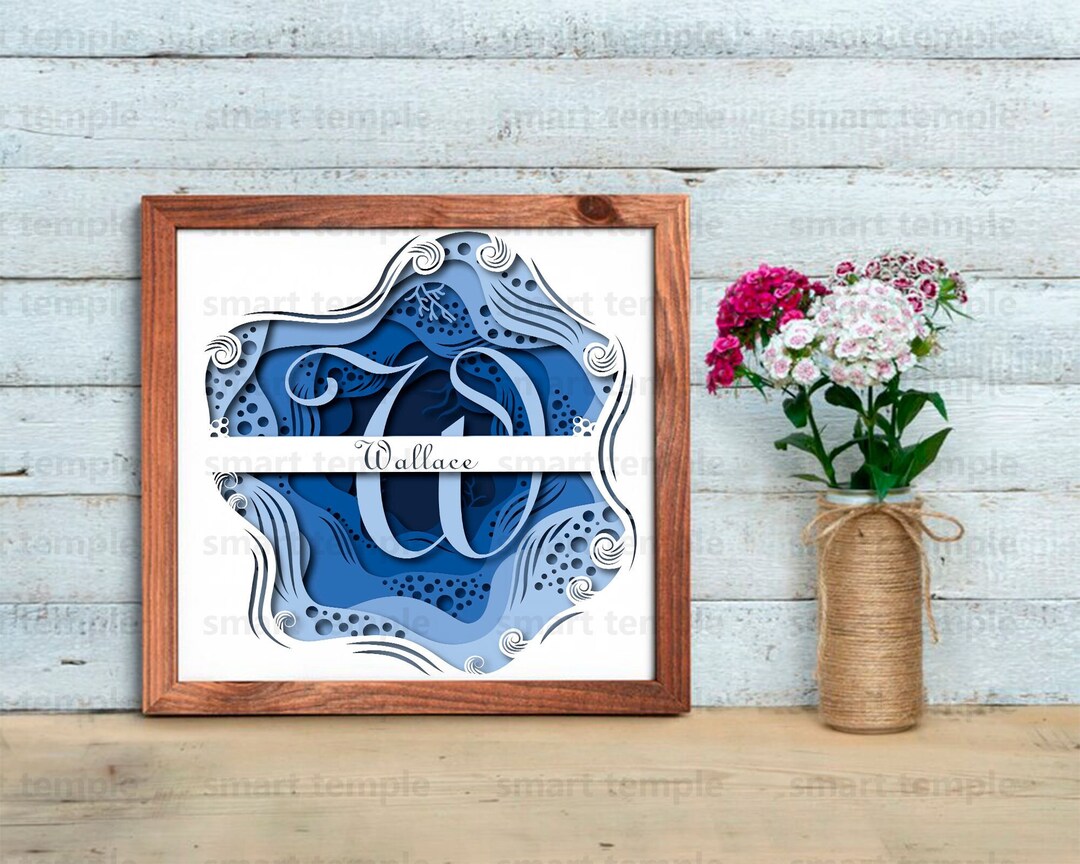 Shadow Box Monogram, Letters Shadow Box Svg, Baby Name Shadow Box Svg ...