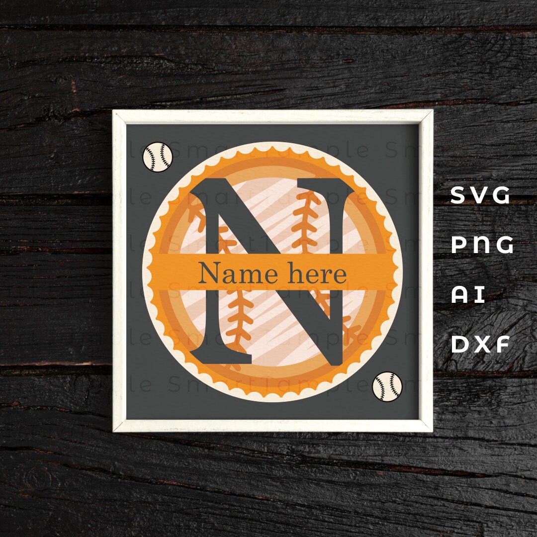 Shadow Box Customizable Name Sign Svg, Baseball Name Decal, Baseball ...