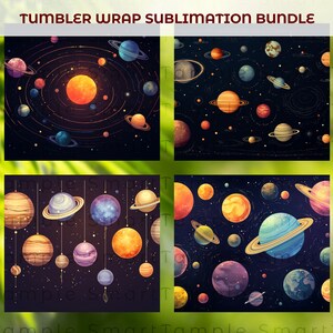 Solar System Planets 20 Oz Skinny Tumbler Sublimation Design, Solar ...