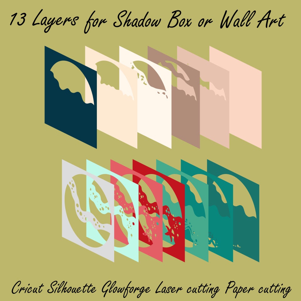 Ocean Shadow Box Svg 3d Wave Art 3d Wave Panel 3d Ocean - Etsy