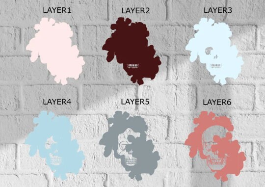 Skull Shadow Box Svg Skull Light Box Svg Sugar Skull - Etsy UK