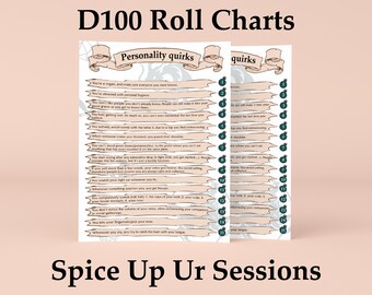 D100 Roll Chart Dnd Dungeons & Dragons 5e DM Tools - Etsy