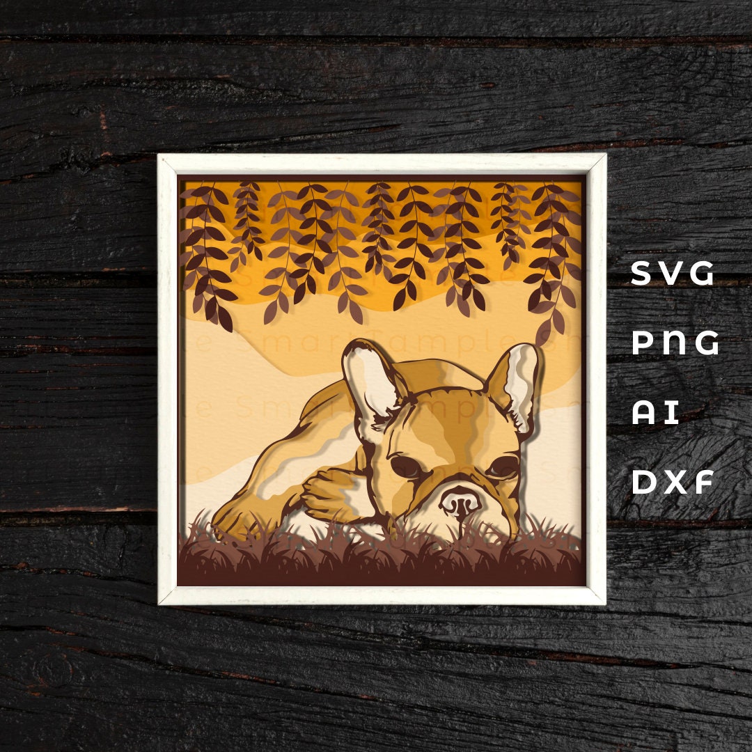 Bulldog Shadow Box Svg Dog Shadow Box Svg Dog Paper Cut 3d - Etsy Hong Kong