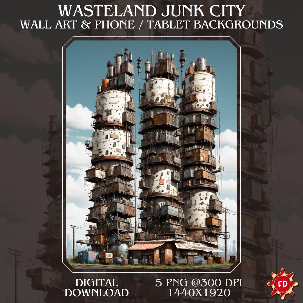 Printable Wasteland Junk City Wall Art & Digital Mobile Backgrounds 5 ...