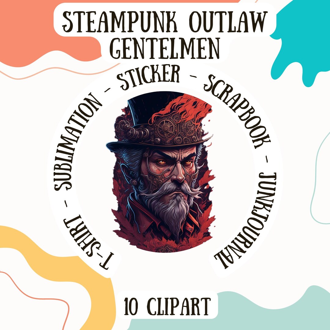 10 Steampunk Outlaw Gentelman Clipart, Commercial Use,steampunk ...