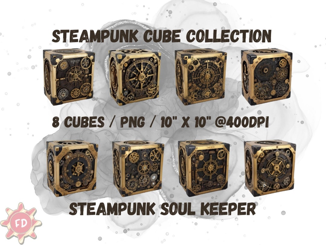 8 Steampunk Fantasy Cube Clipart,commercial Use,transparent Pngs,junk ...
