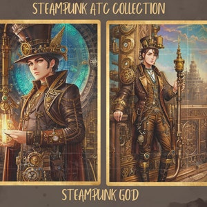 Printable Steampunk Style God ATC Cards of 10 PNG, 400 DPI - Etsy