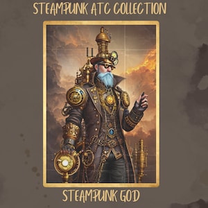 Printable Steampunk Style God ATC Cards of 10 PNG, 400 DPI - Etsy