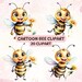 20 Cartoon Bee Clipart, Commercial Use, Easter Ephemera, Easter Junk ...