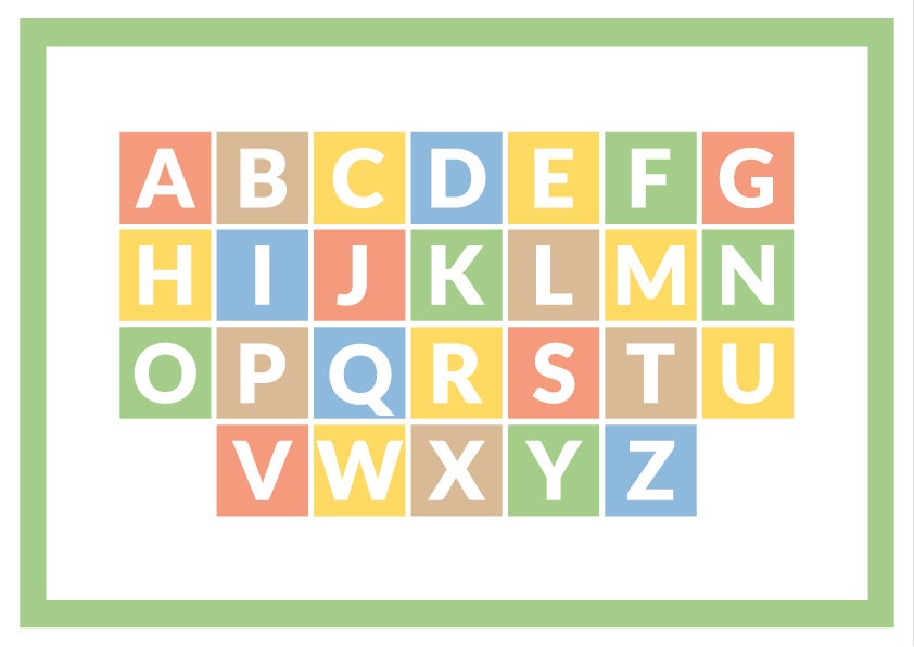 Printable ABC Poster Alphabet Poster Horisontal ABC Poster - Etsy Australia