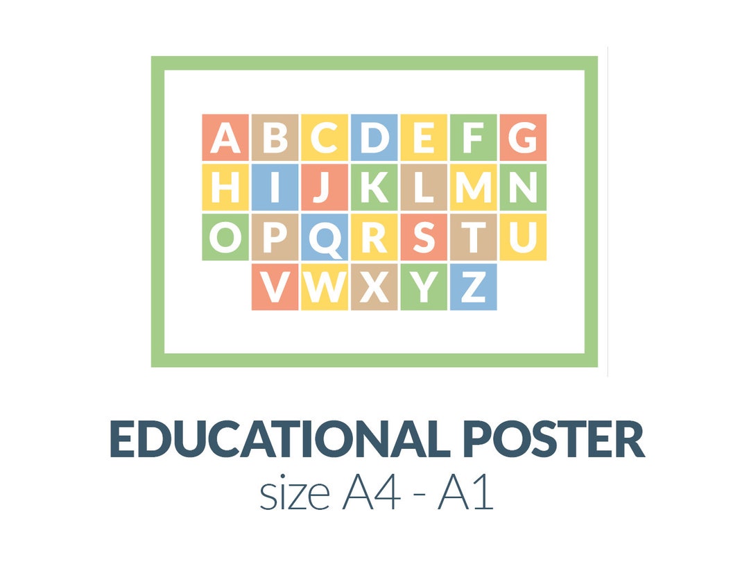 Printable ABC Poster Alphabet Poster Horisontal ABC Poster - Etsy Australia