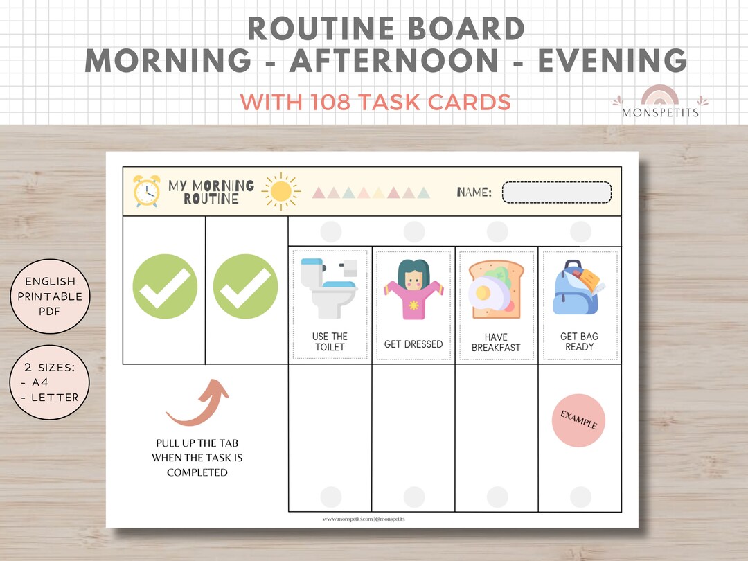 Routine and Task Board for Kids Chores Chart Printable - Etsy