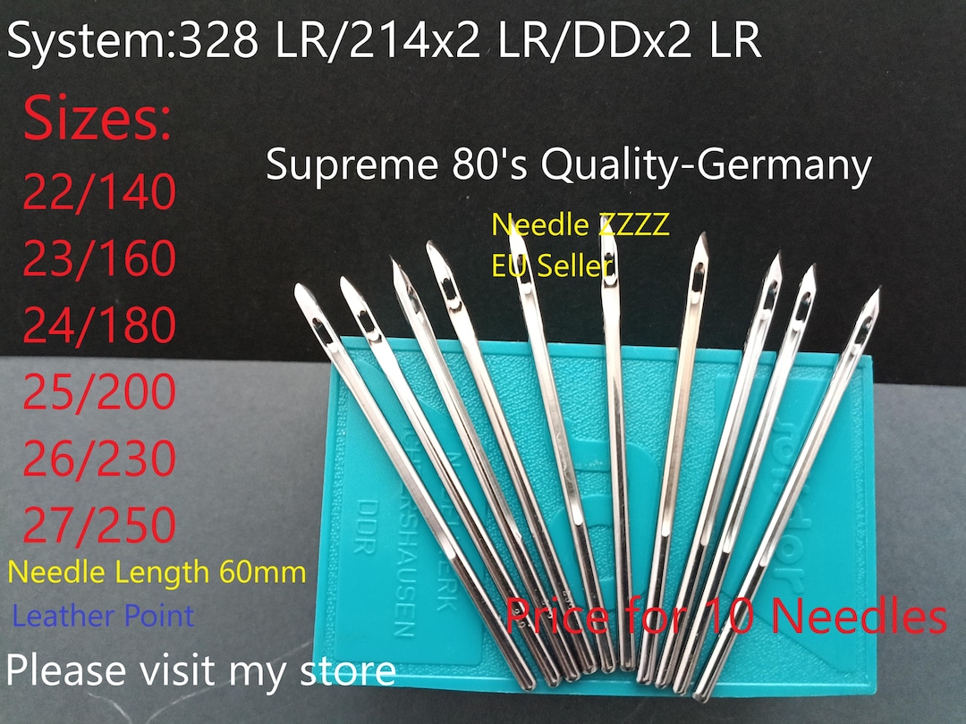 Leather Sewing Machine Needles: 230/26 Nm, 214x2 LR System (pack of 10 ...