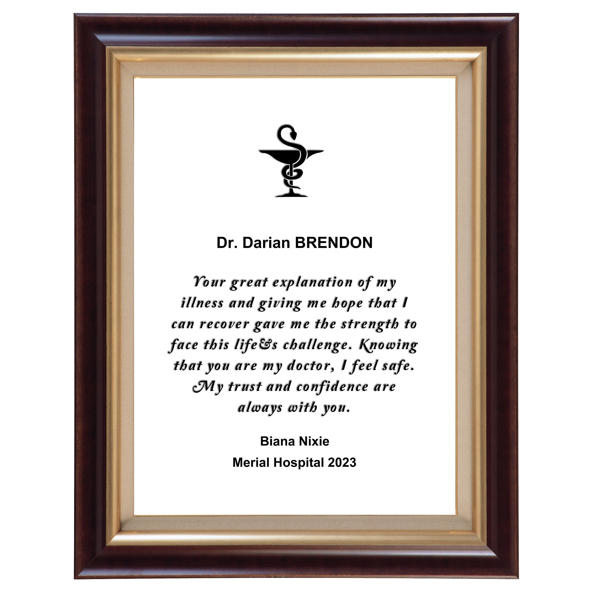 Plaque Fillable Pdf, Personalized Plaque, Doctor Thank You Plaque ...