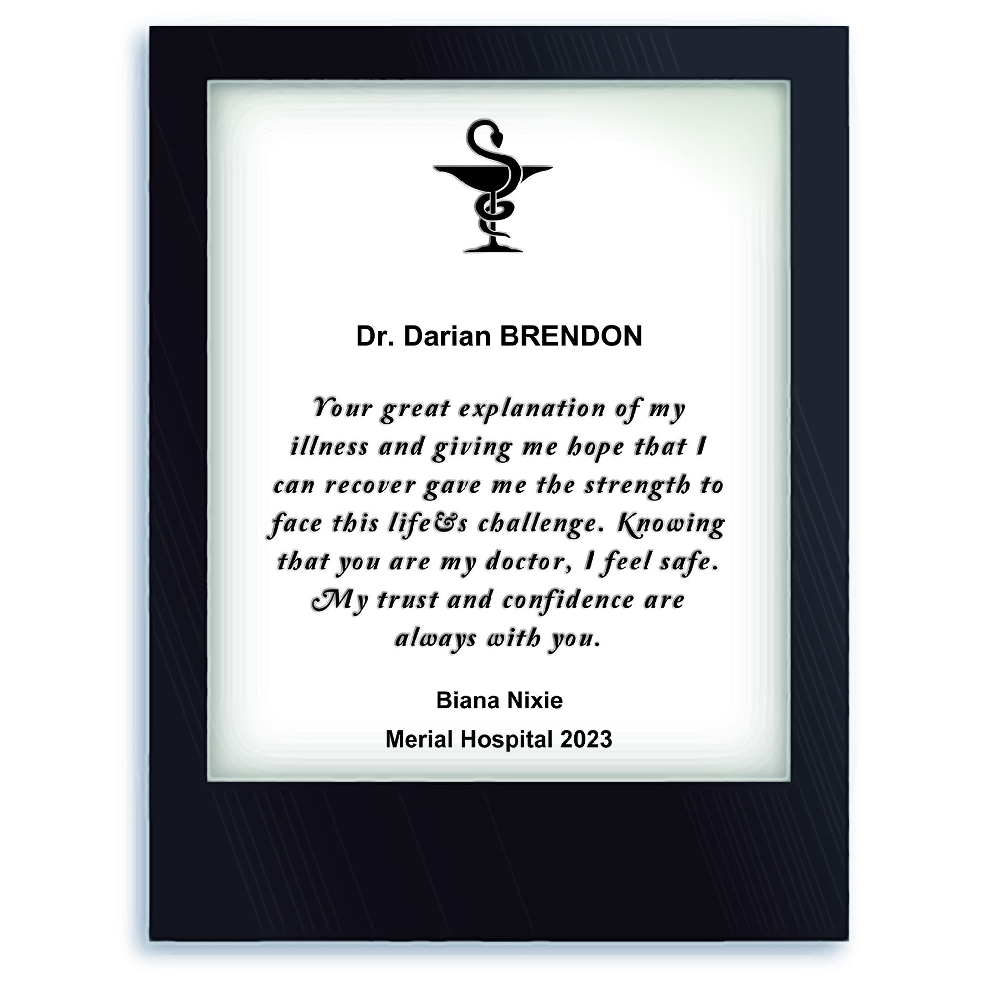 Plaque Fillable Pdf, Personalized Plaque, Doctor Thank You Plaque ...