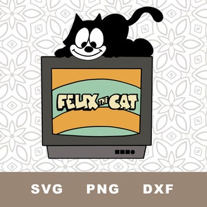 Felix the Cat SVG Cut File, Vintage Cartoon, Cat Clipart, PNG, Instant ...