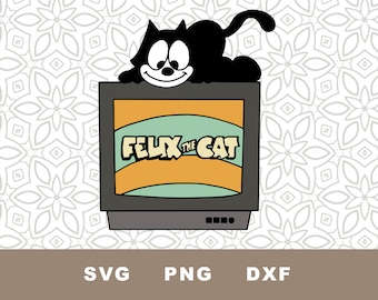 Felix the Cat SVG Cut File, Vintage Cartoon, Laughing, Clipart, Cat ...