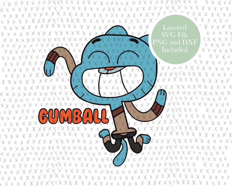 Gumball SVG Cut File, Amazing World of Gumball SVG Cut File, Blue Cat ...