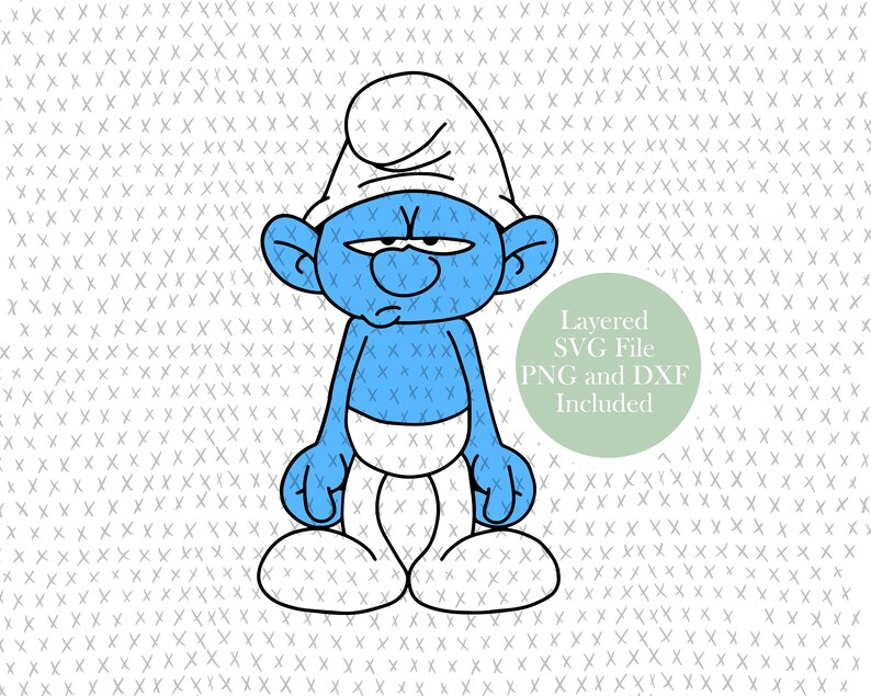 Grumpy Smurft SVG Cut File SVG Cut File Clipart PNG Instant - Etsy