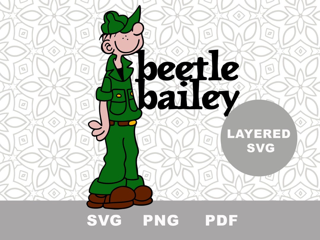 Beetle Bailey SVG Cut File, Clipart, PNG, PDF, Sublimation Image ...