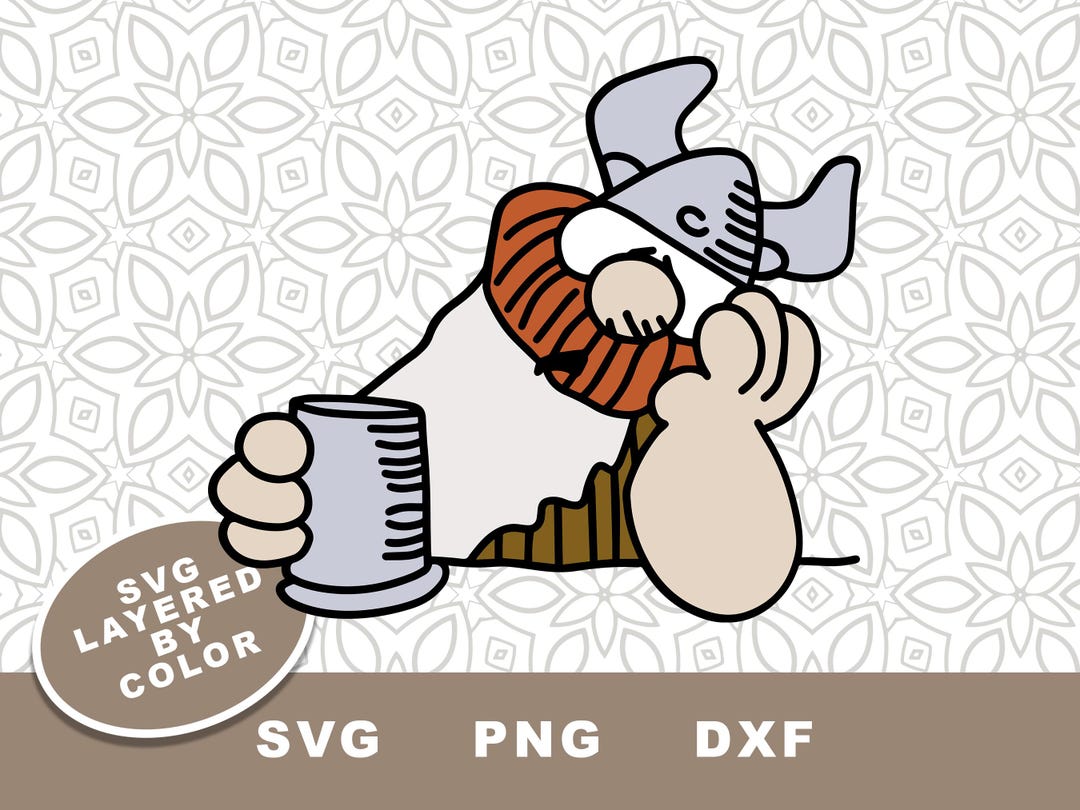 Hagar the Horrible SVG Cut File: Drinking Beer Clipart (digital ...