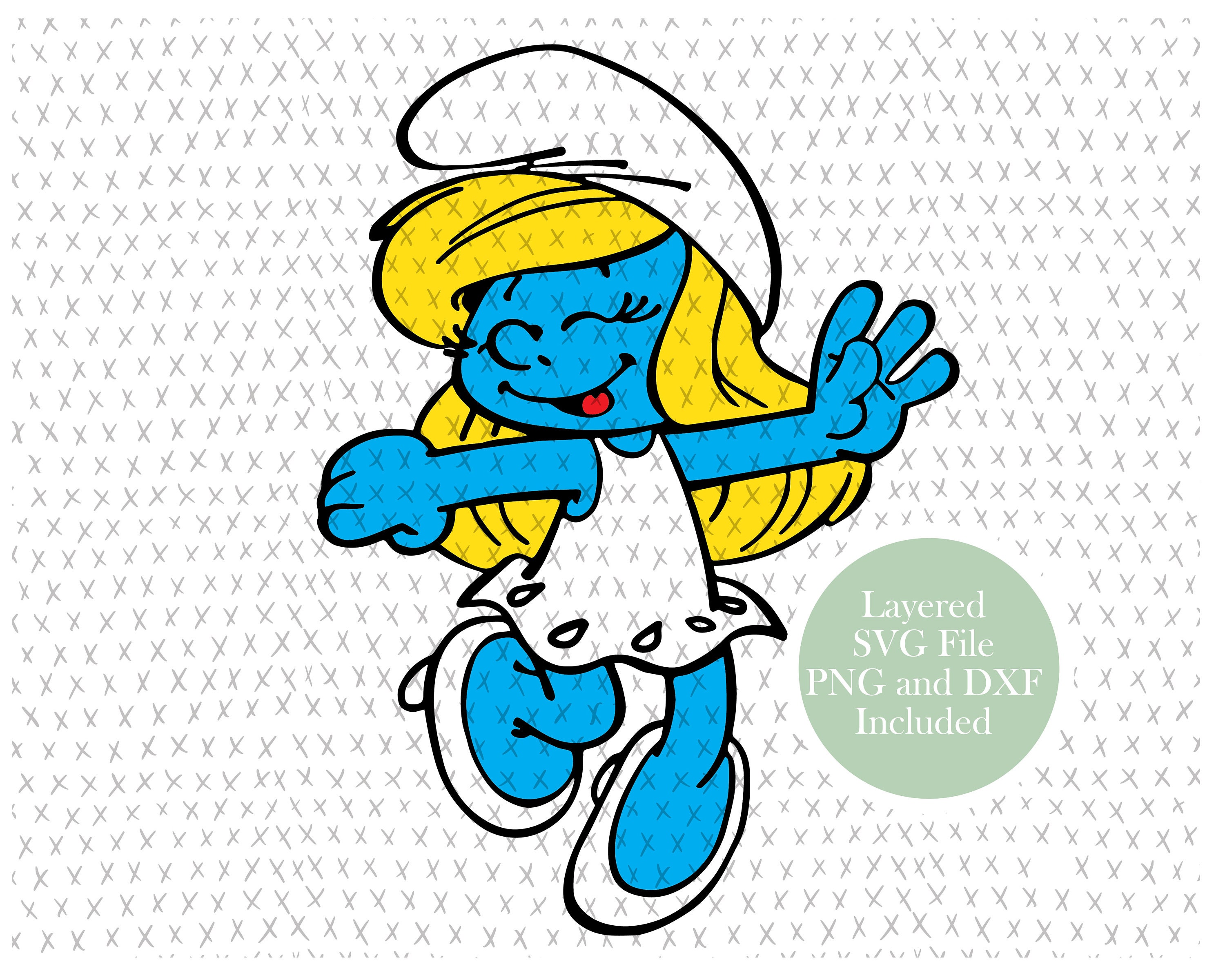 Smurfette Smurf SVG Cut File SVG Cut File, Clipart, PNG, Instant ...