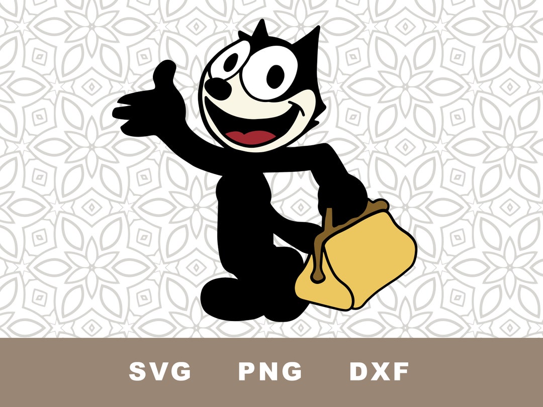 Felix the Cat SVG Cut File, Vintage Cartoon, Cat Clipart, PNG, Instant ...
