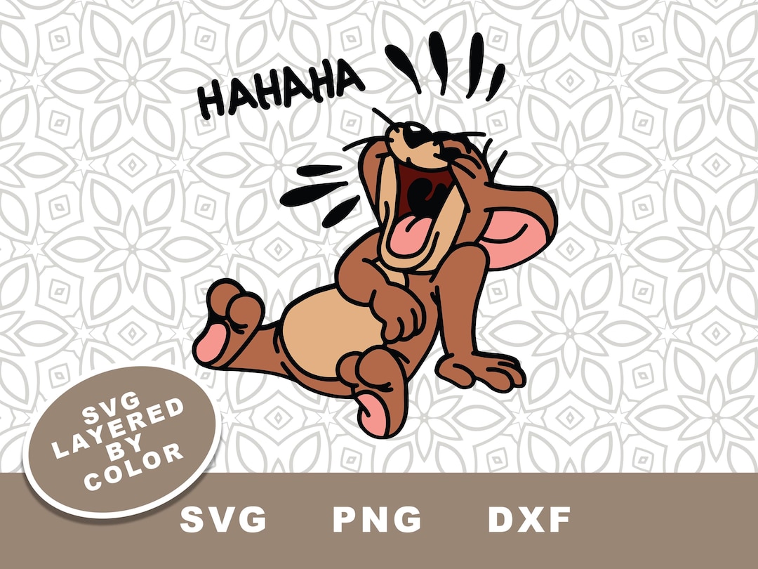 Funny Jerry Mouse SVG Cut File: Laughing Cartoon Clipart (digital ...