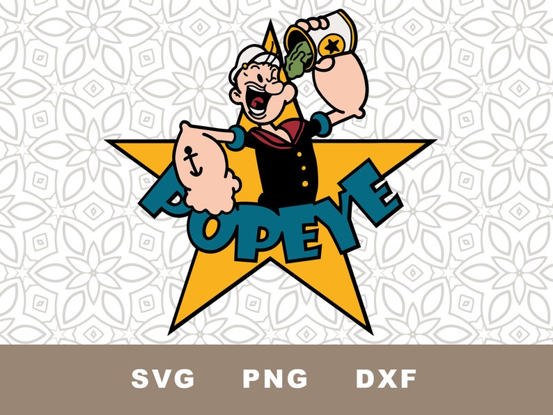 Popeye the Sailorman SVG Cut File: Clipart, PNG (instant Download) - Etsy