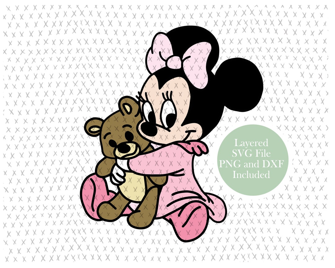 Cute Baby Minnie Mouse SVG Cut File, Party Decoration, Kids Room, Baby ...