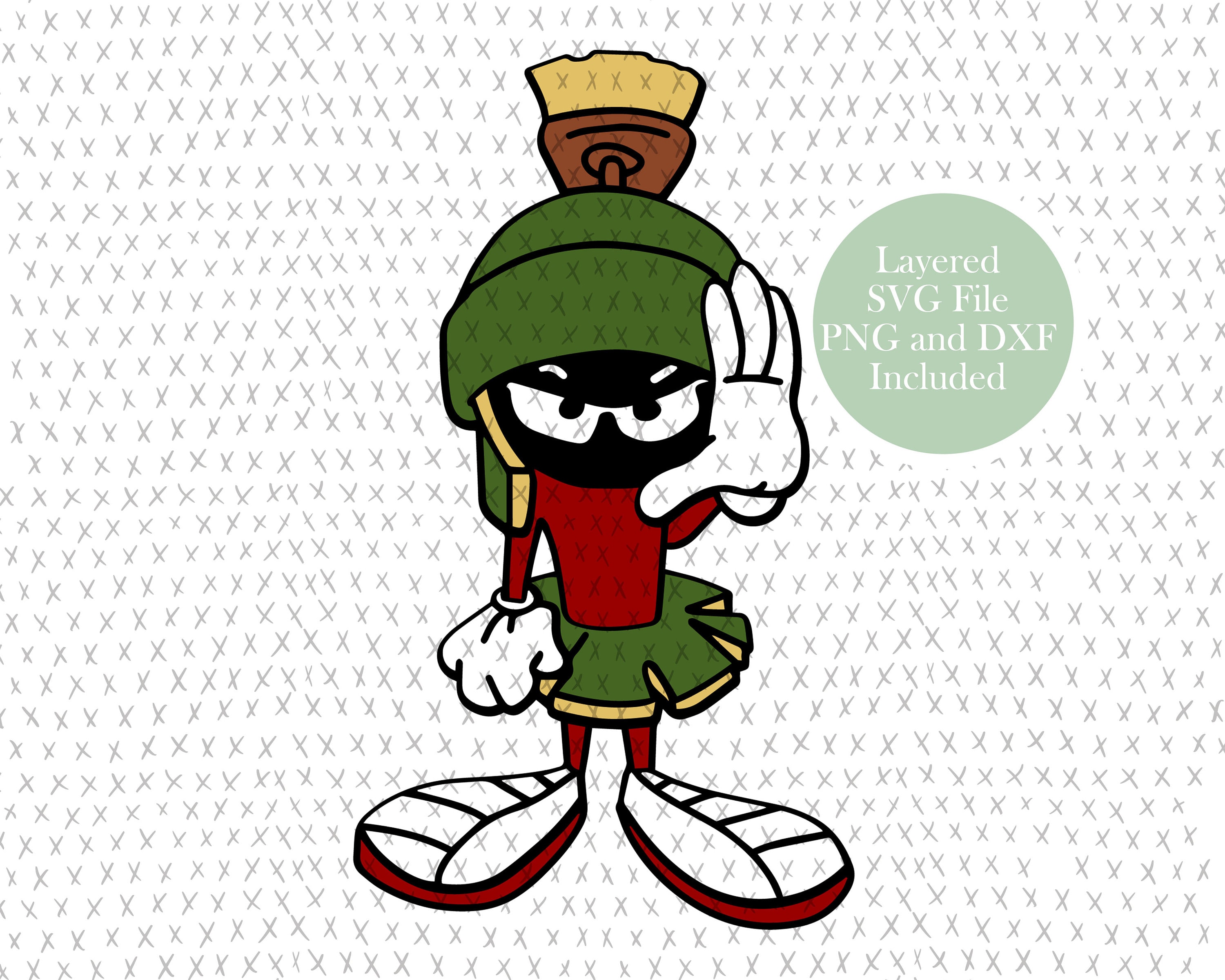 Marvin the Martian Cartoon Character SVG Cut File, Quote, Alien, Space ...