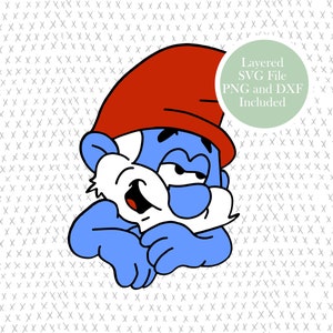 Papa Smurf SVG Cut File | Papa Smurf Clipart - Etsy