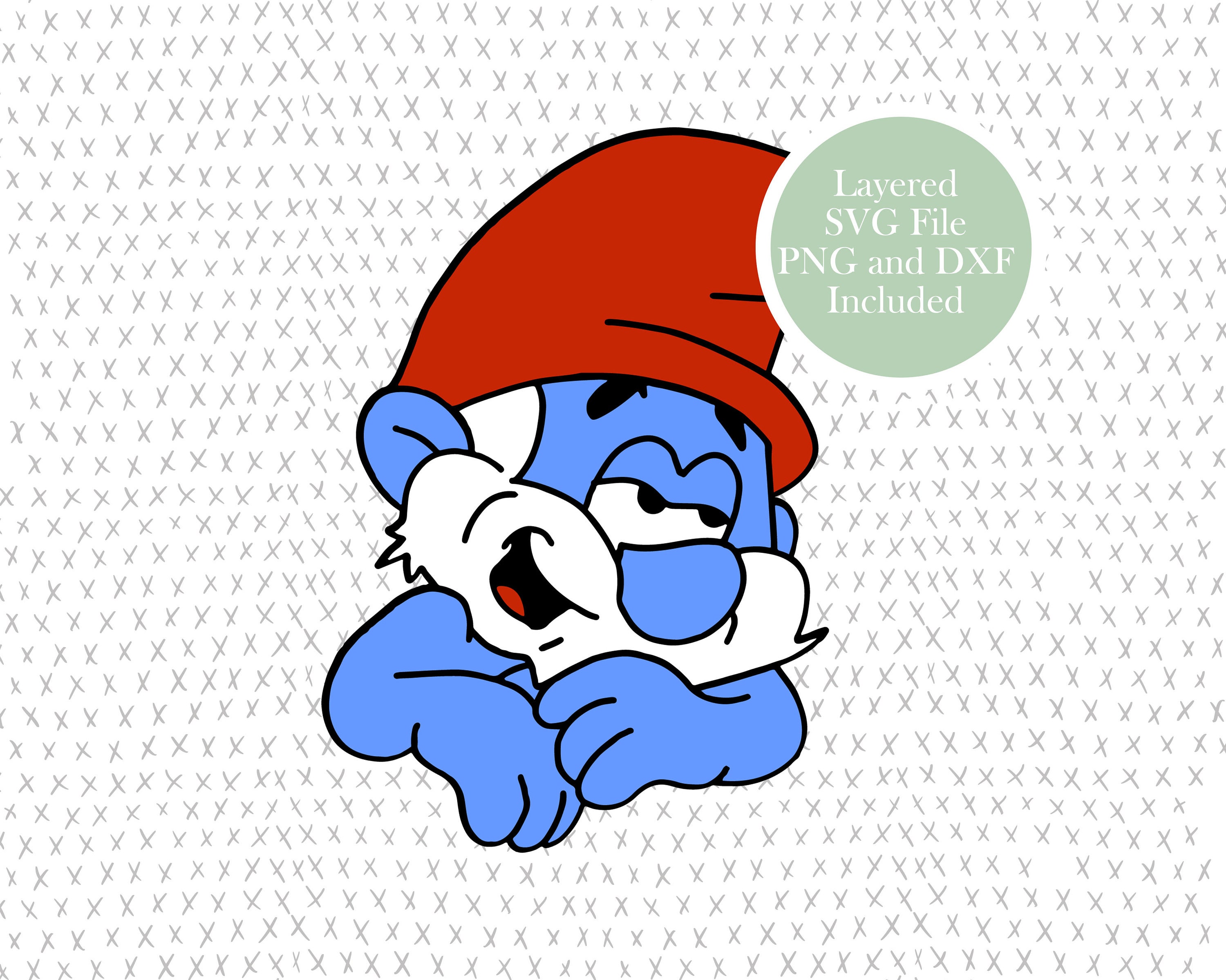 Papa Smurf SVG Cut File Papa Smurf Clipart - Etsy