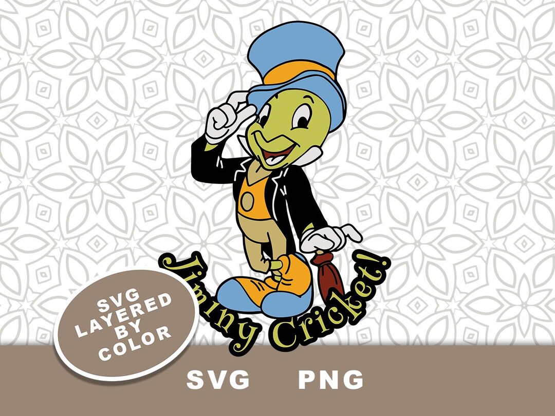 Jiminy Cricket SVG Cut File, Pinocchio, Clipart, DXF, PNG, Layered by ...